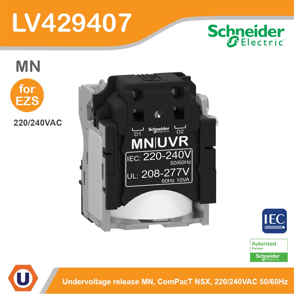 Schneider Undervoltage MN, ComPacT NSX, 220/240VAC 50/60Hz, 208/277VAC ...