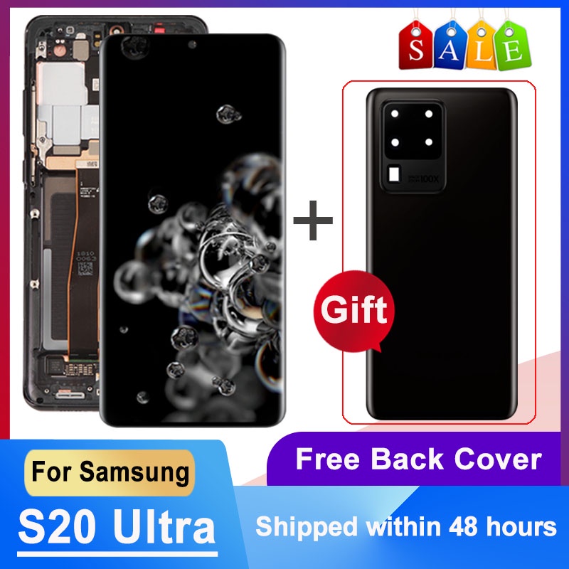 ของแท้ หน้าจอสัมผัสดิจิทัล LCD ไดนามิก AMOLED 6.9 นิ้ว สําหรับ Samsung Galaxy S20 Ultra SM-G988B ...