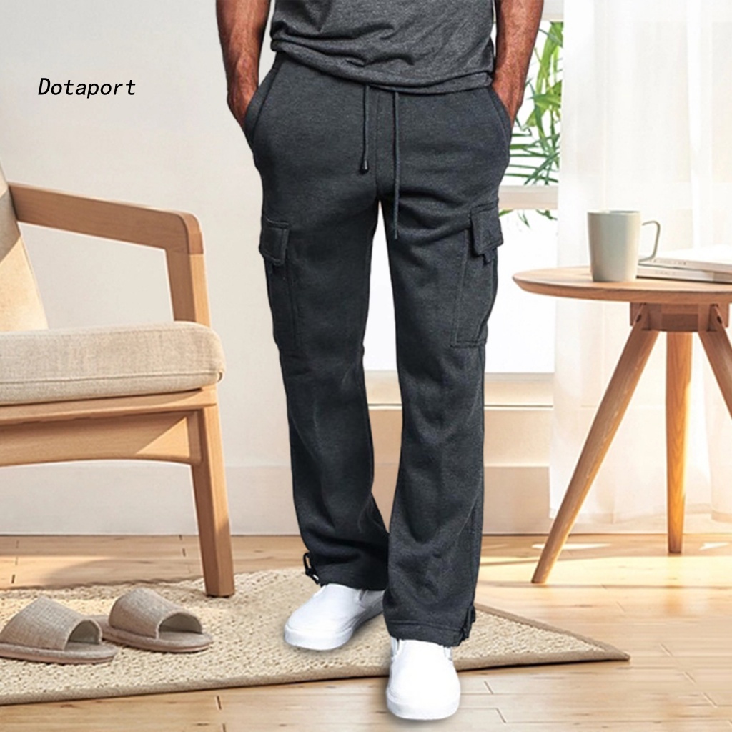 Kddt- กางเกงวอร์มขายาว เอวยางยืด ระบายอากาศ มีหลายกระเป๋า ลําลอง ...