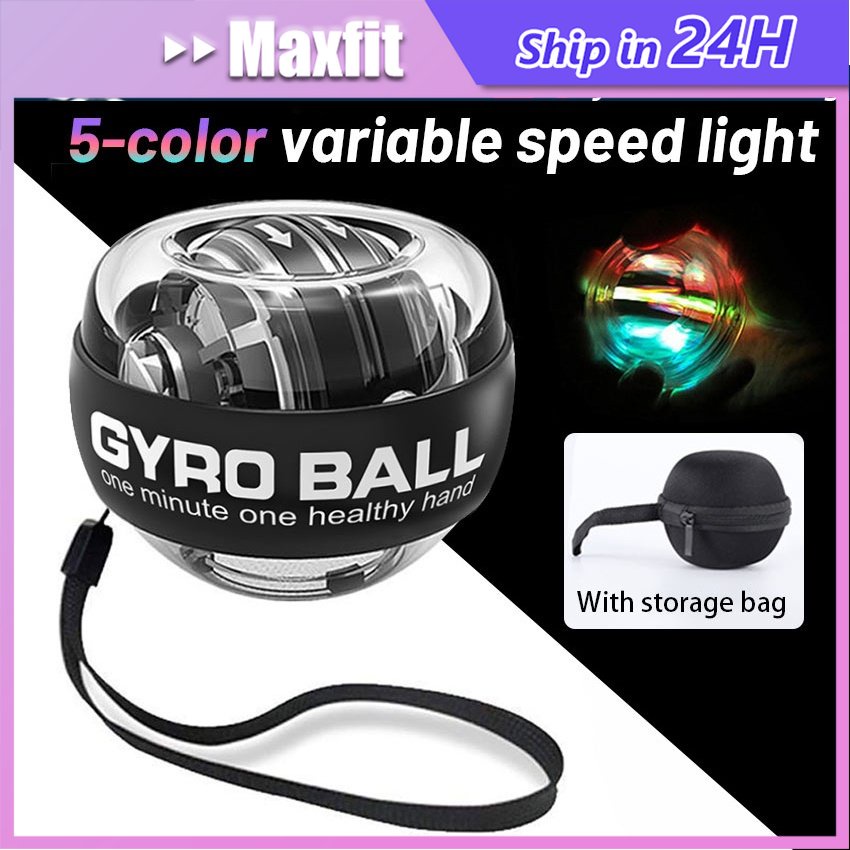 Gyro Ball Power ข้อมือมือ Ball Spinner Powerball โลหะ LED Auto Starter ...