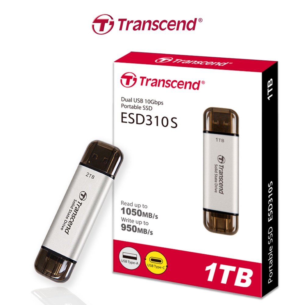 Transcend External SSD smallest 1TB : ESD310S : USB Type A and USB Type ...