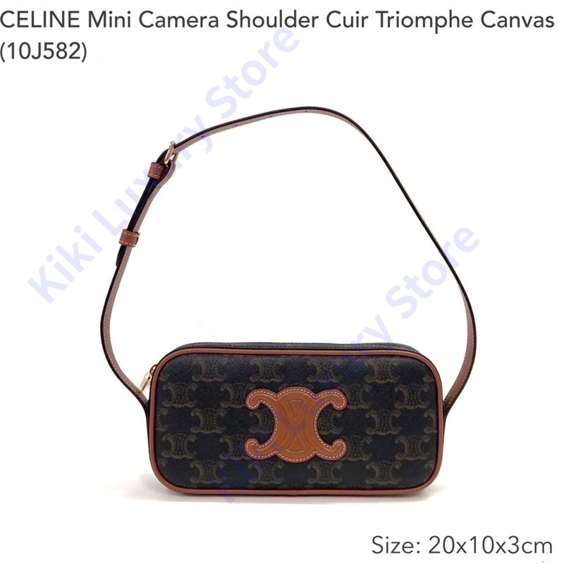 ถูกที่สุด ของแท้ CELINE Mini camera shoulder cuir triomphe canvas ...
