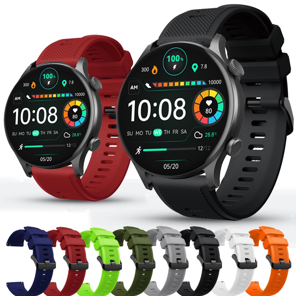 สายนาฬิกาข้อมือซิลิโคน 22 มม. สําหรับ Haylou Solar Plus RT3 Haylou GST Lite ls13 GST LS09B GS ...