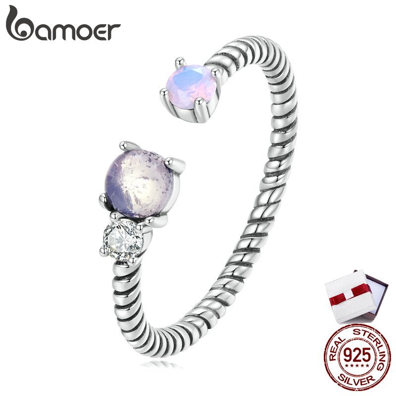 Bamoer แหวนเงิน 925 ประดับพลอย แฟชั่นสําหรับผู้หญิง | Shopee Thailand