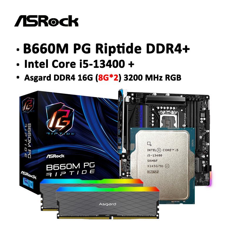 แรม CPU Intel i5 13400 ASROCK B660M PG Riptide DDR4 Asgard W2 series ...