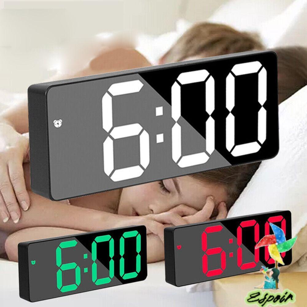 Espo นาฬิกาปลุกดิจิทัล LED ทรงสี่เหลี่ยมผืนผ้า ชาร์จ USB | Shopee Thailand