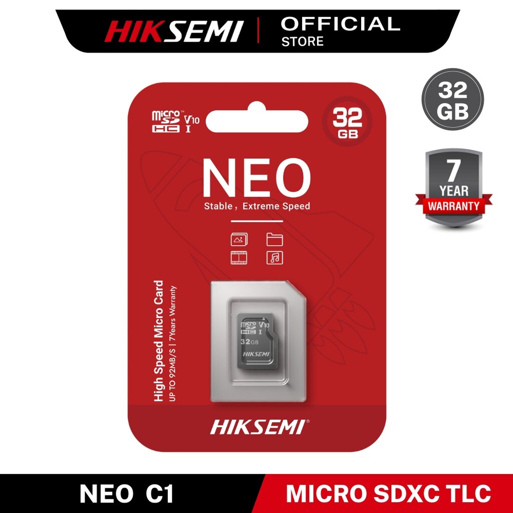 HIKSEMI NEO C1 32GB HIGH SPEED MICRO CARD CLASS 10 WARRANTY 7 YEARS | Shopee Thailand