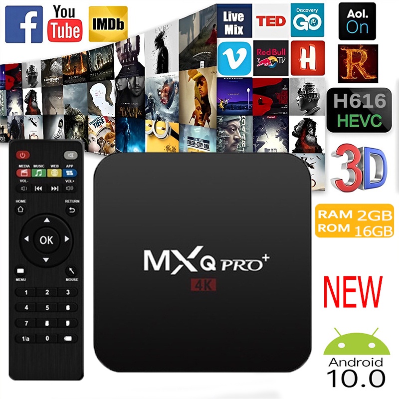 ใหม่สุด TV Box MXQ Pro Smart Box Android 10.0 Quad Core 64bit 2GB/16GB ...