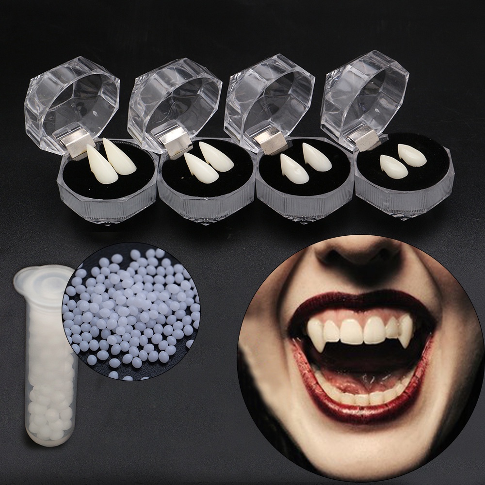 Spot seconds# Halloween cosplay zombie tiger teeth resin teeth Hot Melt ...