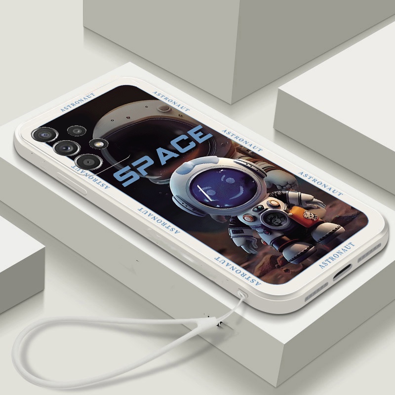 เคสโทรศัพท์มือถือแบบนิ่ม Tpu ลายนักบินอวกาศ NASA พร้อมสายคล้อง สําหรับ ...