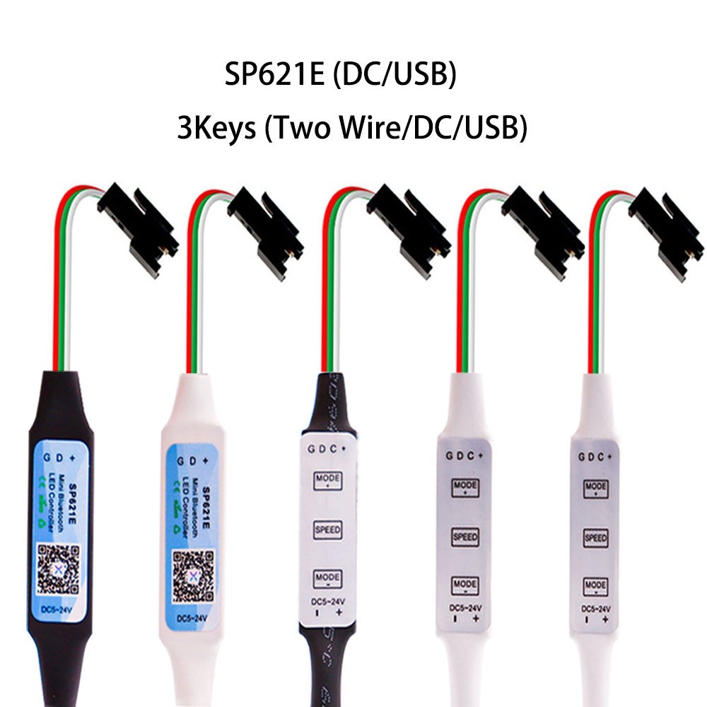 ตัวควบคุมสายไฟ Led WS2812B WS2811 3 คีย์ DC USB SP621E DC5V-24V ...