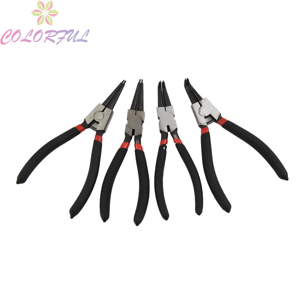 【COLORFUL】Professional 4 Piece Circlip Pliers Set Ideal for Removing ...