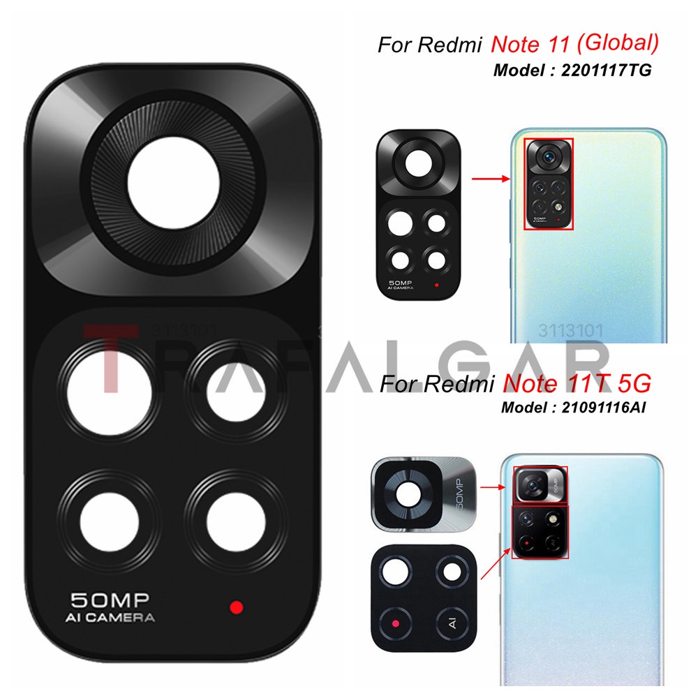 เลนส์กระจกกล้องด้านหลัง แบบเปลี่ยน สําหรับ Xiaomi Redmi Note 11 Pro Plus 5G SE Note 11S 11T 11E ...
