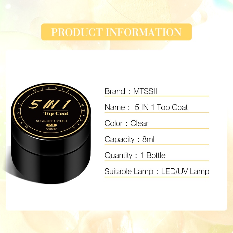 MTSSII 5 IN 1 น้ํายาทาเล็บเจล 8ml ประสิทธิภาพสูง DIY Nail Art | Shopee Thailand