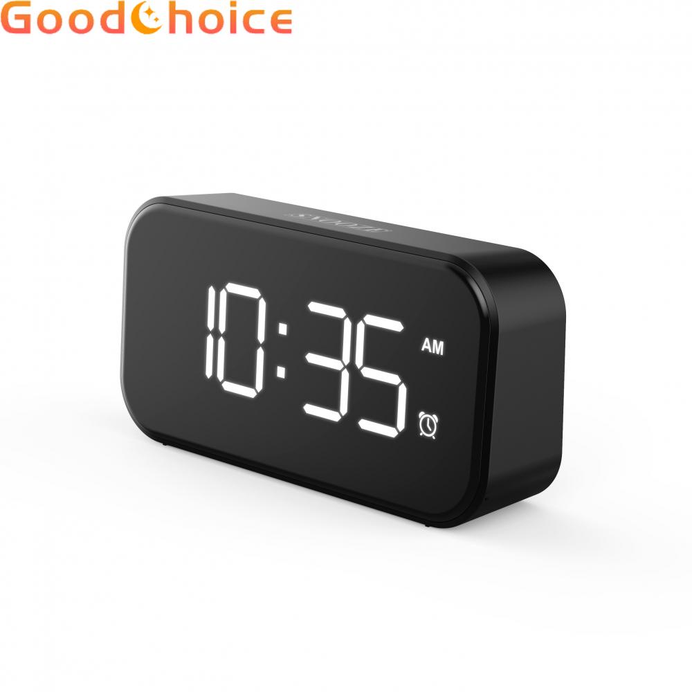 【Good】Digital LED Desk Alarm Clock Large LED Display Full Mirror ...