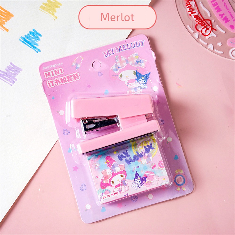 JULYSTAR Yuemu Sanrio Mini เครื่องเย็บกระดาษขนาดเล็กแบบพกพาเด็กนักเรียน ...