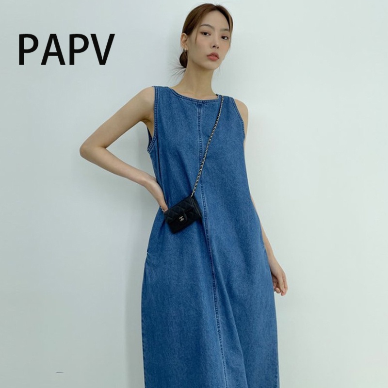 Papv ชุดเดรส คอกลม สไตล์เกาหลี เรโทร แฟชั่นฤดูร้อน 0090 | Shopee Thailand