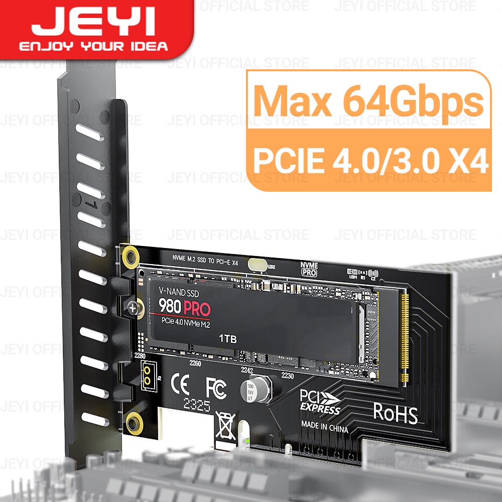 Jeyi Adapter sk4 3.0 x4 การ์ดอะแดปเตอร์ M.2 NVME SSD เป็น PCIE 4.0 X1 2280 SSD PCIE X1 สําหรับ ...
