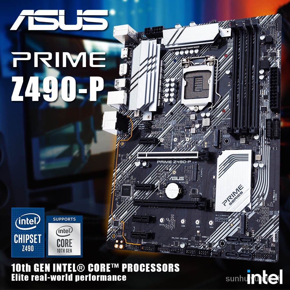 เมนบอร์ด Asus Prime z490-P รองรับ Intel z490 LGA 1200 ATX PCI-E 3.0 ...