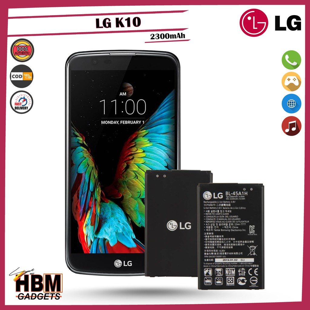 LG K10 Battery | Model:BL-45A1H Battery Manufacture (2300mAh) | Shopee ...