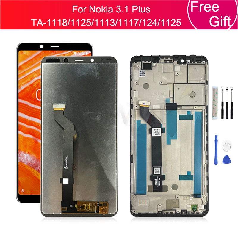 อะไหล่หน้าจอสัมผัส lcd 6.0 นิ้ว สําหรับ Nokia 3.1 Plus TA-1118 TA-1113 ...