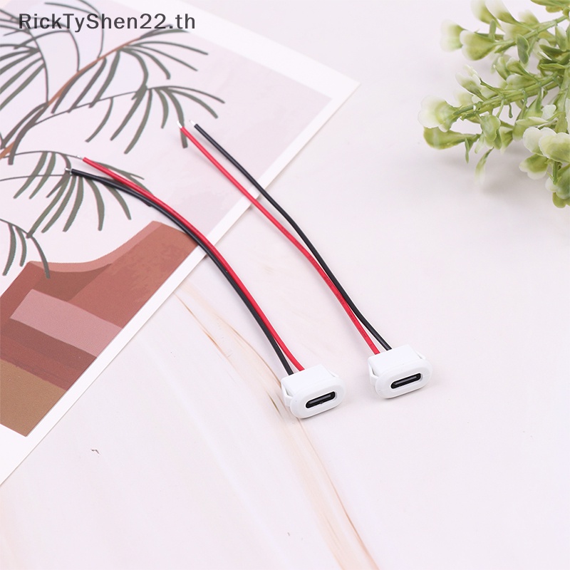 Ricktyshen ตัวเชื่อมต่อ USB Type-C 2P ตัวเมีย กันน้ํา พร้อมพอร์ตชาร์จเทอร์มินัล 2 ชิ้น TH ...
