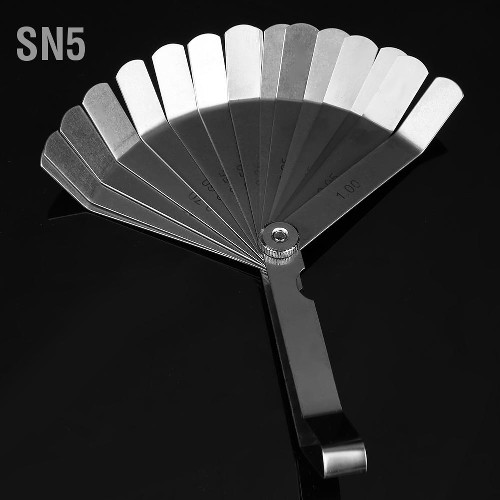 SN5 เครื่องมือตรวจสอบการเชื่อมไม้บรรทัดโค้งฟีลเลอร์เกจสแตนเลส 0.05-1.00 มม | Shopee Thailand