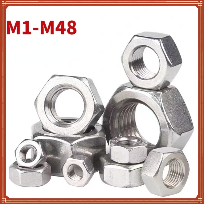 [XNY] 304 สแตนเลสสตีล Hex Nut Hex ล็อคอ่อนนุช M1.0 M1.2 M1.4 M1.6 M2.5 M3M4M5M6M8M10-M30 ...