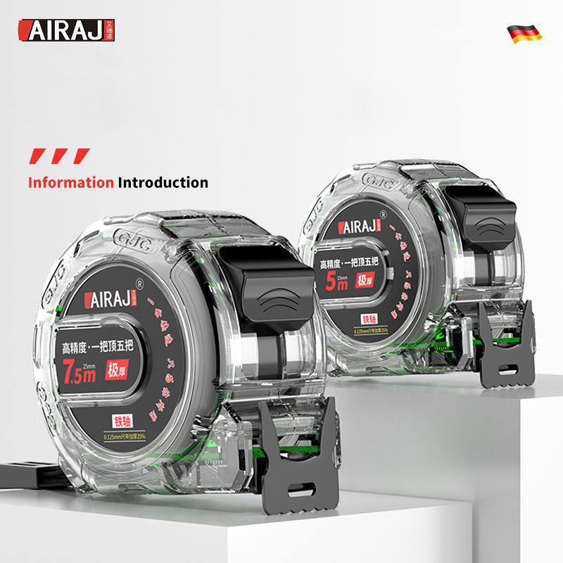 AIRAJ ตลับเมตร 10 เมตร ตลับเมตรใส สายวัด สเกลสองด้าน ตลับเมตร เคสใส 5 ...