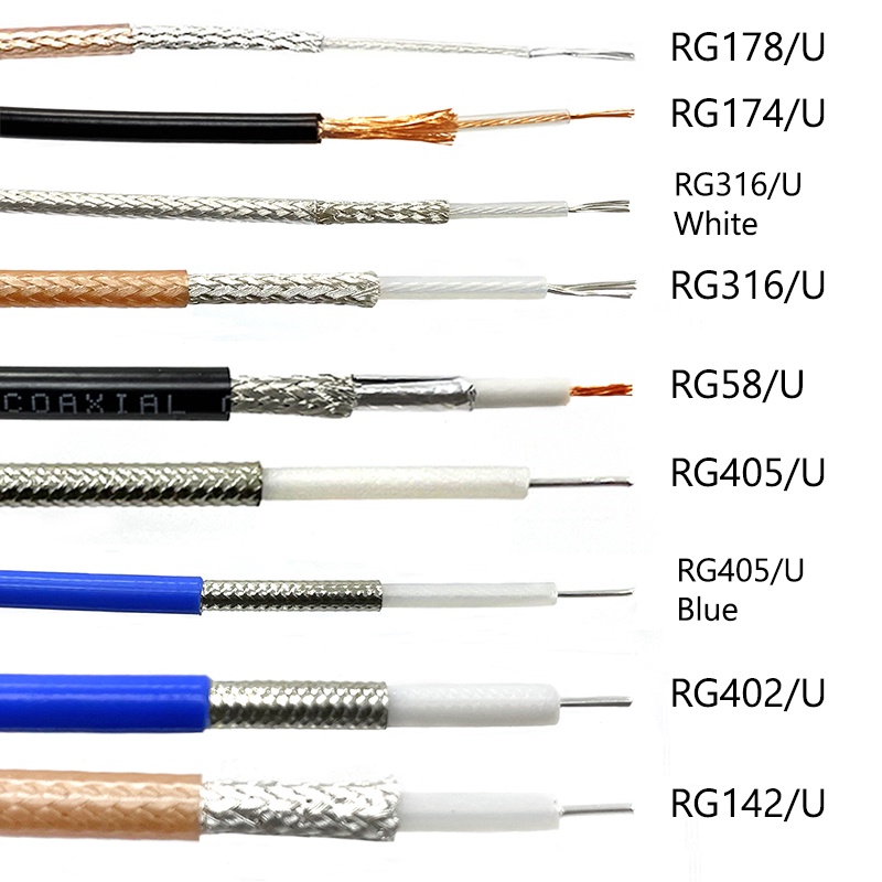 ใหม่ สายเคเบิลโคแอกเชียล RF RG178 RG174 RG316 RG58 RG142 RG405 RG402 ยาว 50 โอห์ม 1 เมตร ...