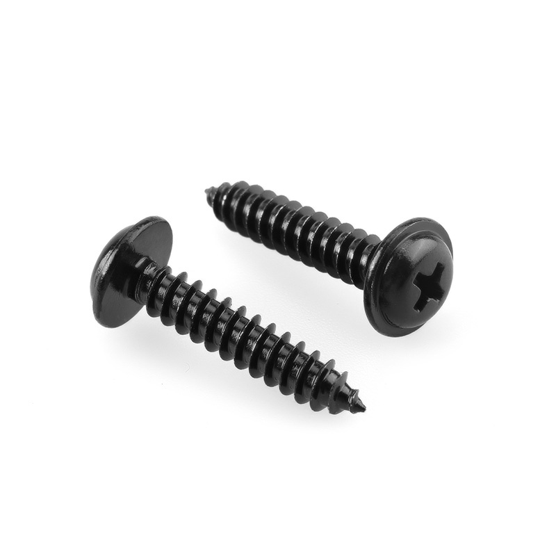 PWA M2M2.3M2.6M3M4M5M6 ด้วยปะเก็น สกรู เกลียวปล่อย สีดำ สแตนเลส 304 หัวกลม หัวแพน แฉก P+ ปลาย ...