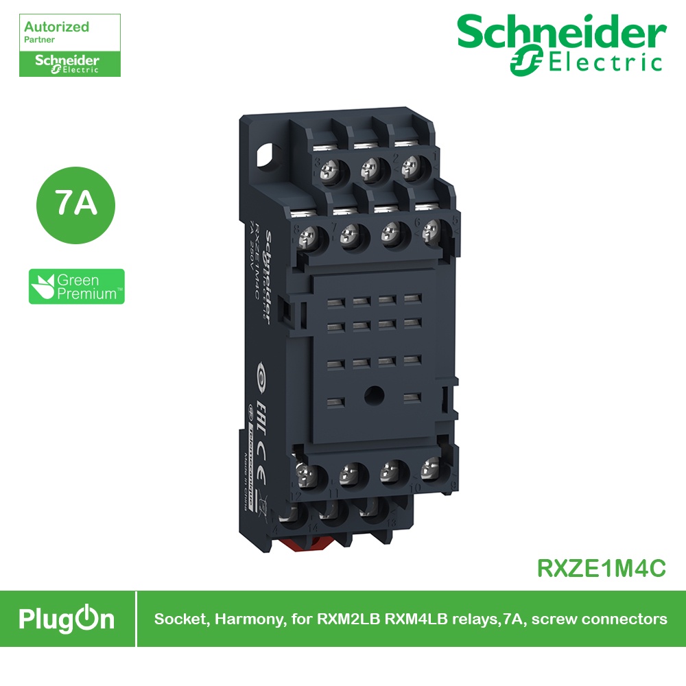 Schneider Electric RXZE1M4C ขาเสียบสำหรับรุ่น 4คอนแทค Socket RXZ -mixed contact - 7 A - 250 V ...
