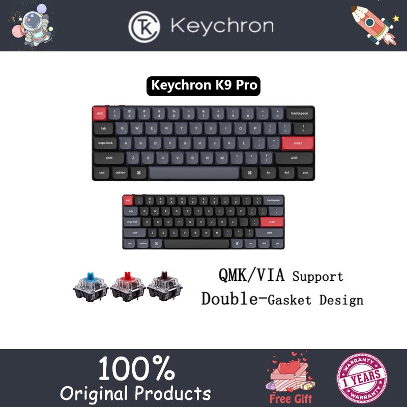 Keychron K9 Pro QMK/VIA True Wireless 61 Key Customized Mechanical ...