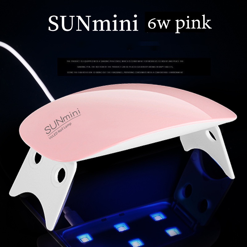 เครื่องอบเล็บเจล SUN Mini จิ๋วแต่แจ๋ว ขนาดพกพา UV/LED 6w สี ชมพู / ขาว | Shopee Thailand