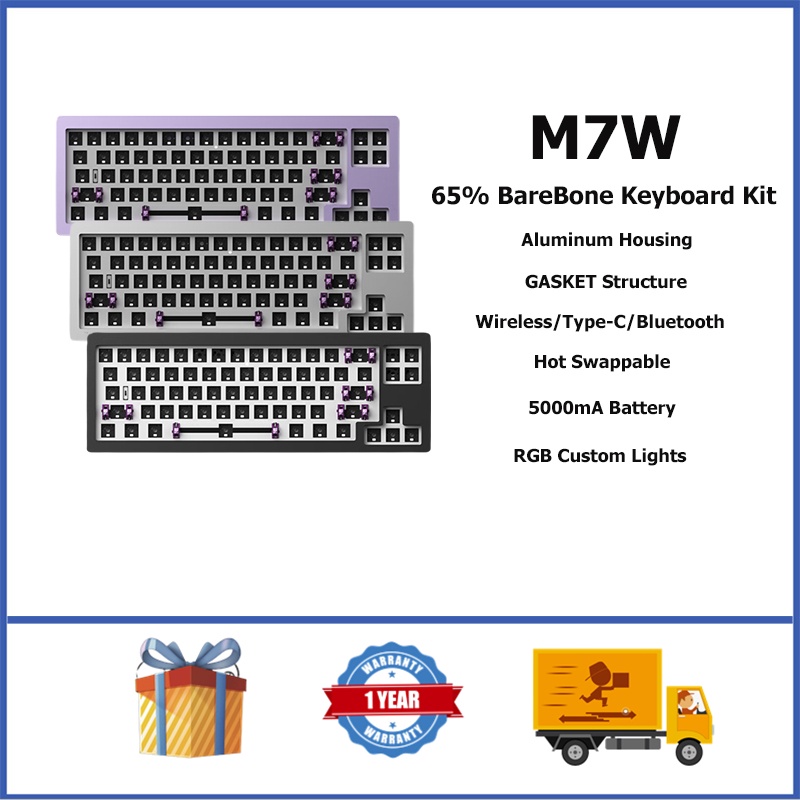 Monsgeek M7W ชุดคีย์บอร์ดอลูมิเนียม ไร้สาย 65% | Shopee Thailand