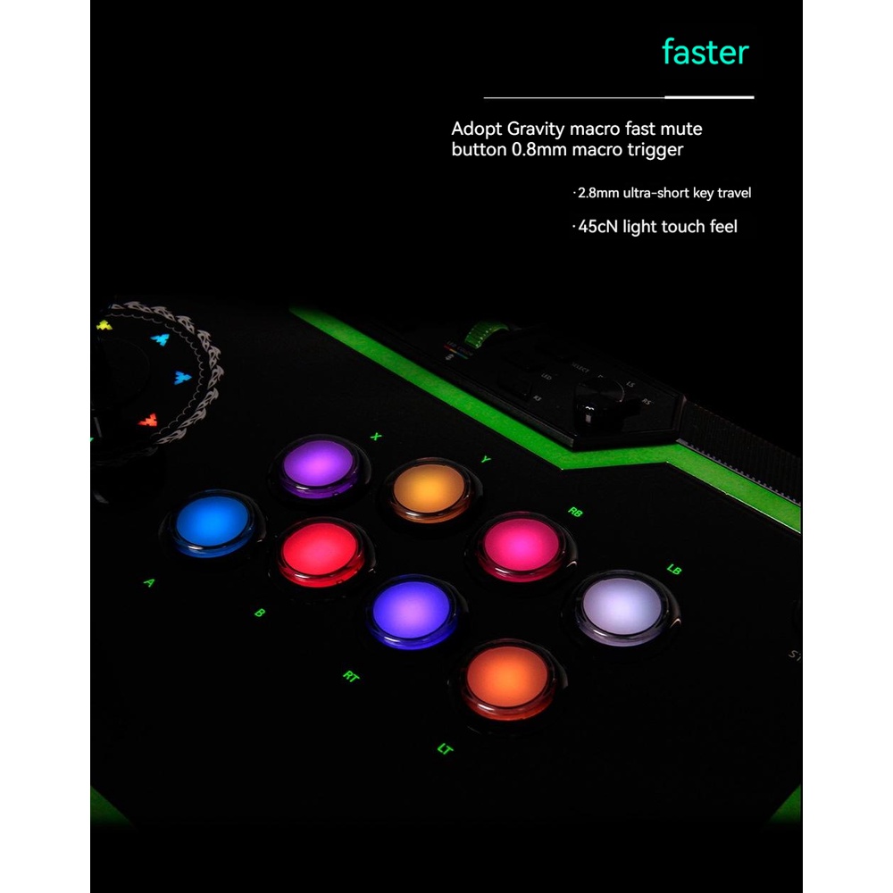 Qanba Quanba Q8 จอยสติ๊กเล่นเกม RGB U4JA แบบเงียบ ปรับแต่งสีได้ ...
