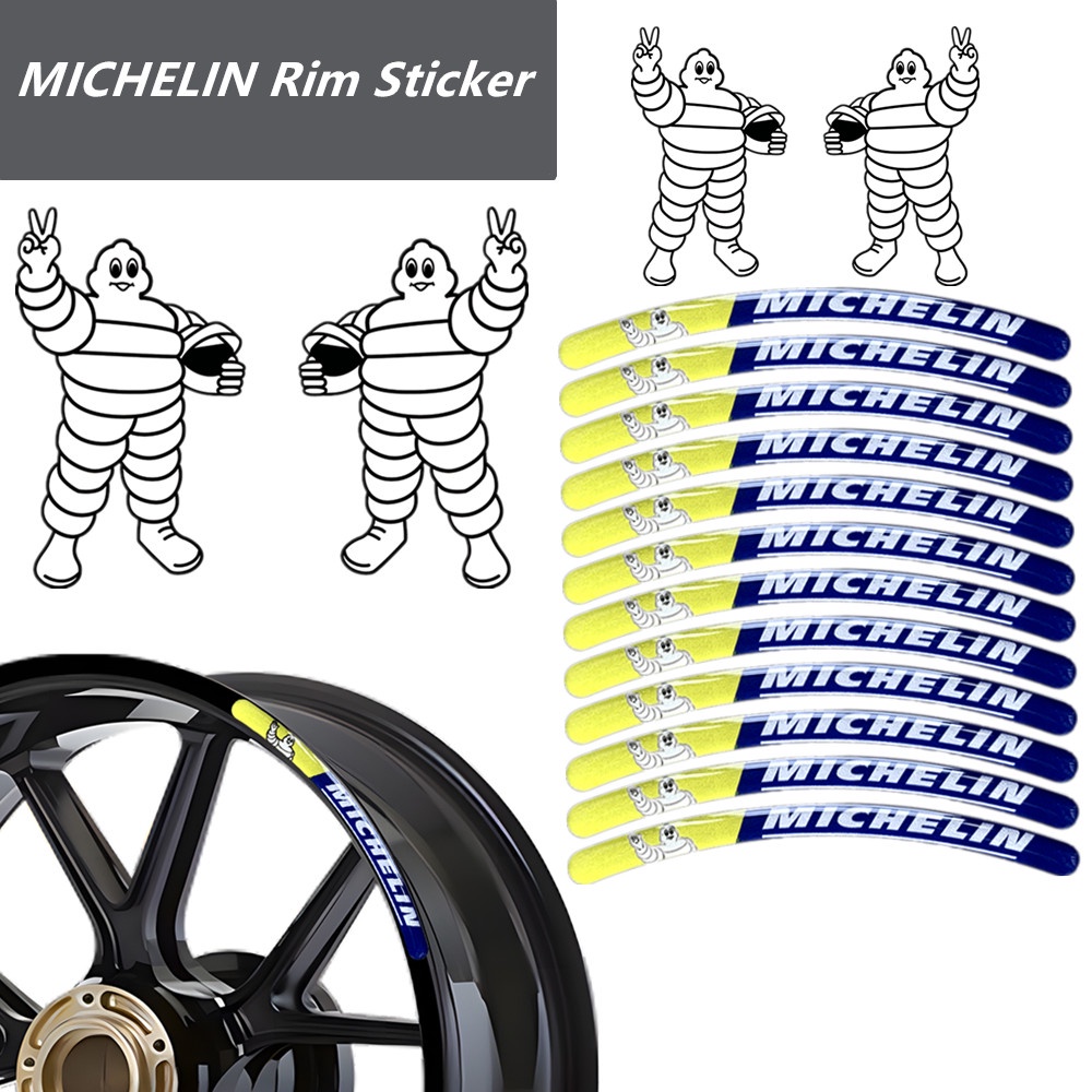 สติกเกอร์เรซิ่น ลายโลโก้ Michelin 3D ขนาด 10 นิ้ว 12 นิ้ว 13 นิ้ว 14 ...