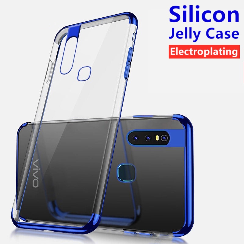 สําหรับ Vivo V15 1819 บาง นิ่ม ใส ซิลิโคน เจลลี่ เคสป้องกัน ของเหลว ...