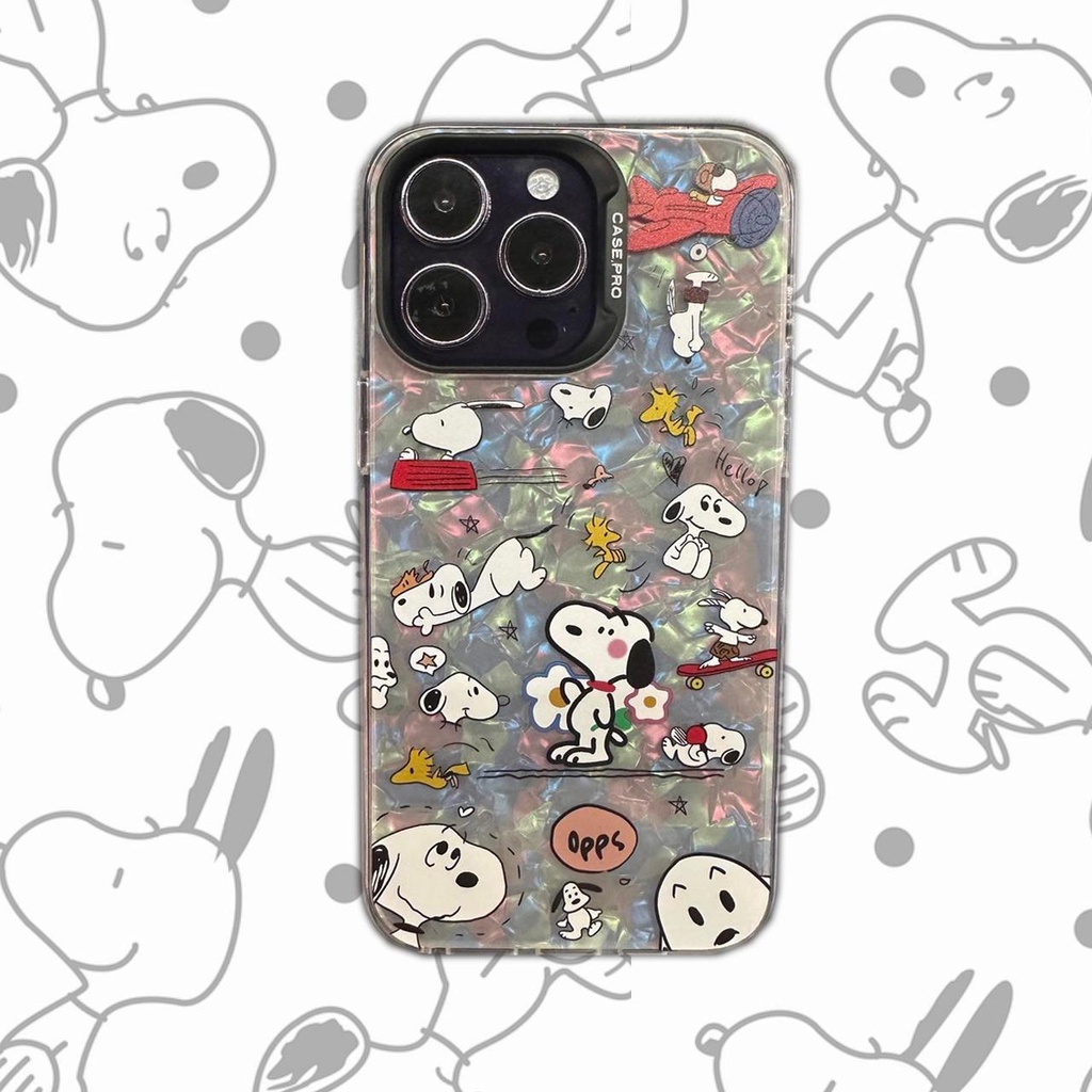 เคสหินอ่อน ลายสนู้ปปี้ ขอบกล้องดำ (งานกล่อง) มีรุ่น 11/12/13/13p/13pm/14/14p/14pm | Shopee Thailand