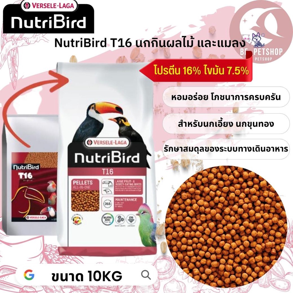 NutriBird T16 (Beo เดิม) อาหารนกกินผลไม้ และแมลงสุดยอดอาหารเม็ด ...