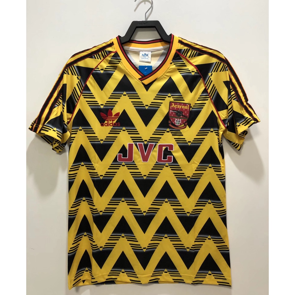 เสื้อกีฬาแขนสั้น ลายทีมชาติฟุตบอล Arsenal 91-93 ชุดเยือน สไตล์เรโทร ...