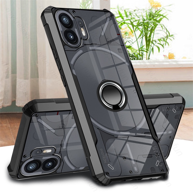 เคสโทรศัพท์มือถือ ซิลิโคนนิ่ม แบบใส กันกระแทก พร้อมแหวนแม่เหล็ก สําหรับ ...