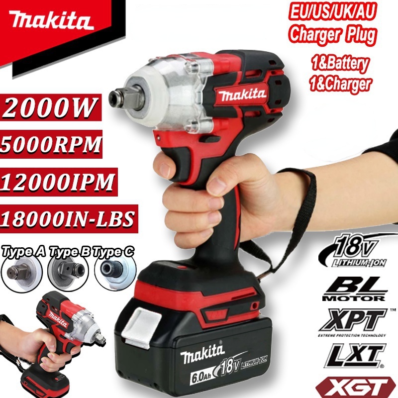 ใหม่ ประแจกระแทกไร้สาย มอเตอร์แรงบิด DTW285 18V 320 N.m 1/2 3 หัว ...