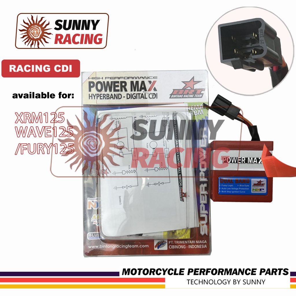 Racing CDI POWERMAX สําหรับ XRM125 / WAVE125 / FURY125 (4PINS) | Shopee ...