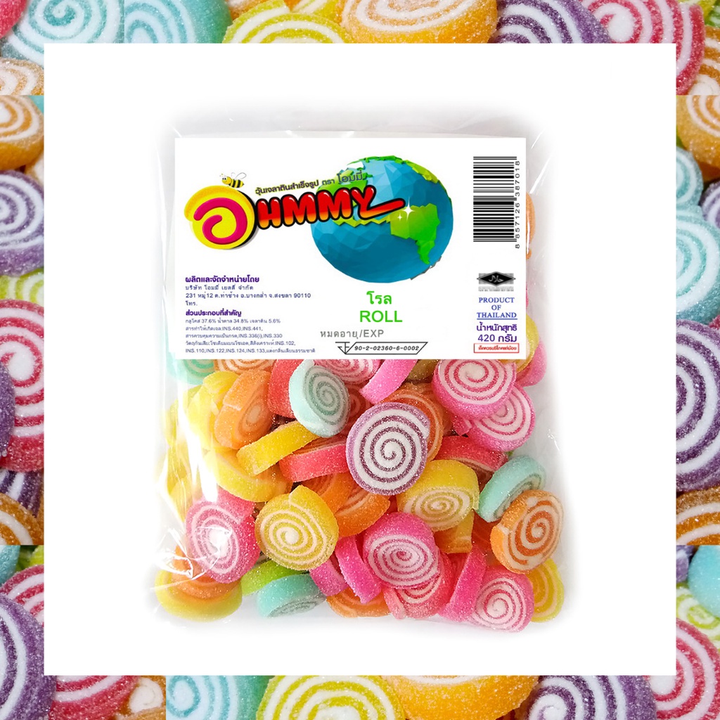 Ohmmy Jelly / 420g. โอมมี่เยลลี่ กัมมี่เยลลี่ โรล [คละรสผลไม้] นุ่ม ...
