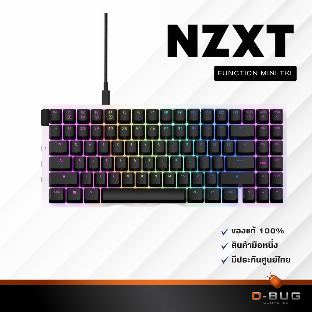 NZXT KEYBOARD FUNCTION MINI TKL BLACK/WHITE (US ENGLISH ANSI) | Shopee ...
