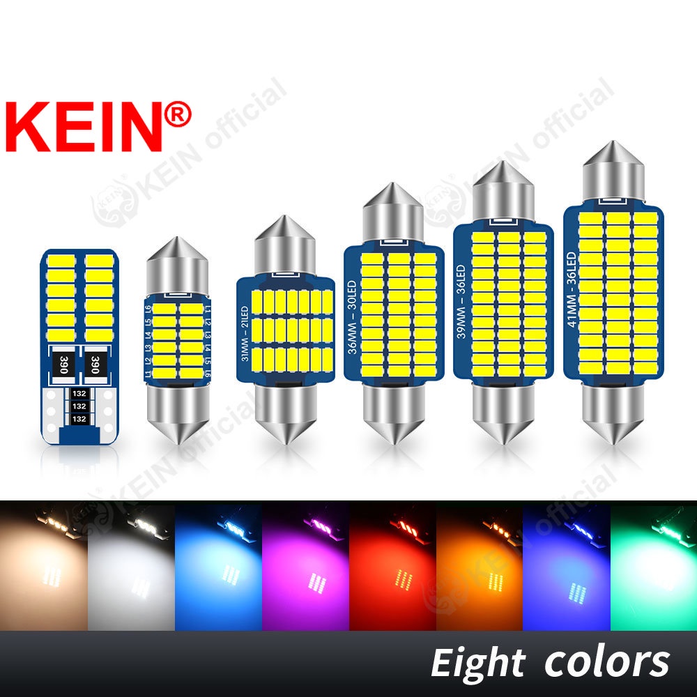 Kein 2PCS รถเพดานโดม T10 Led 31 มม.Festoon 28 มม.36 มม.39 มม.41 มม.194 C5W C10W C3W 3014 รถภายใน ...
