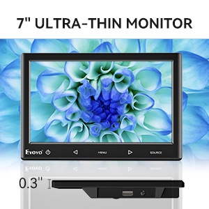 Eyoyo มอนิเตอร์ 7 นิ้ว 1024x600 IPS HDMI ขนาดเล็ก HDMI VGA AV พร้อม ...