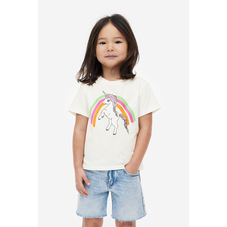 H&M Girl Printed T-shirt 0930126_11 | Shopee Thailand