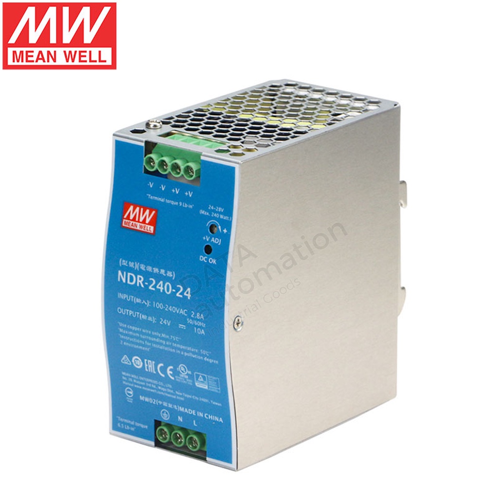 Meanwell สวิทชิ่งเพาเวอร์ซัพพลาย 24V NDR-Series 75W/120W/240W Input 220VAC | Shopee Thailand